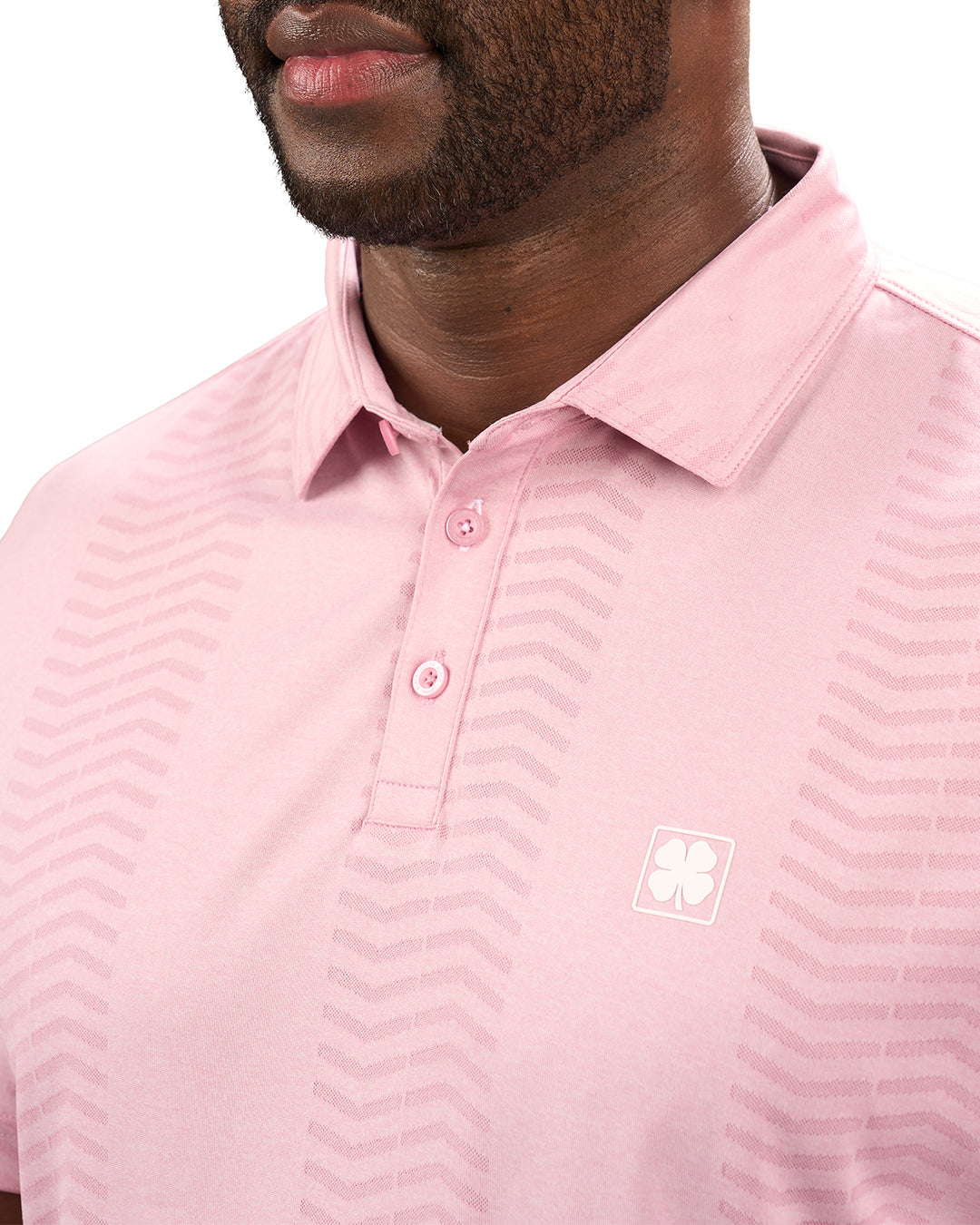 Men's Versatile Pink Solid Patterned Polo | Black Clover Apparel