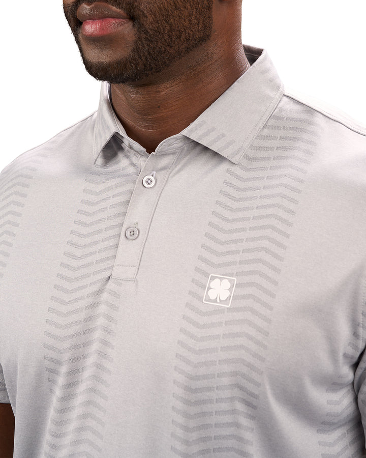 Men's Versatile Light Grey Solid Patterned Polo | Black Clover Apparel