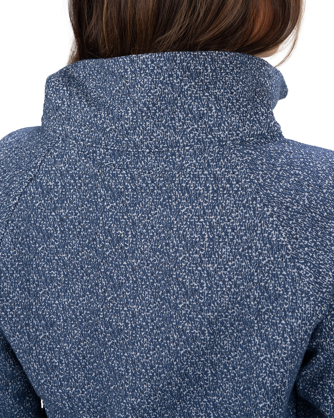Women's Navy and White Textured Quarter-Zip Pullover | Black Clover Apparel