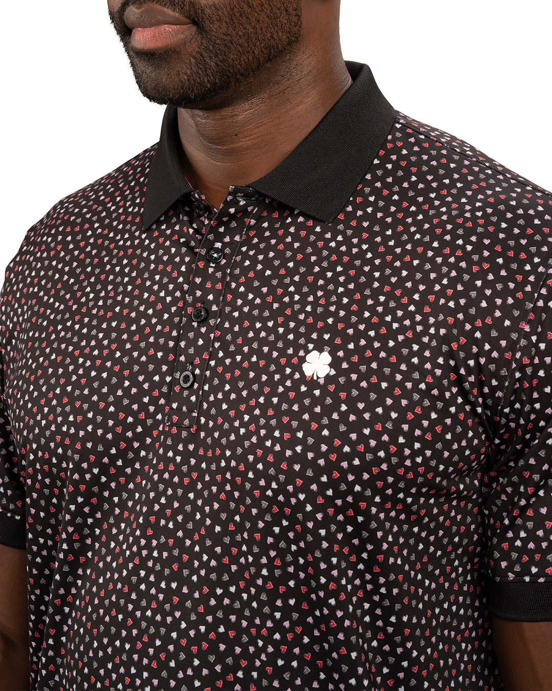 Black and Red Men's Valentine Polo | Black Clover Apparel