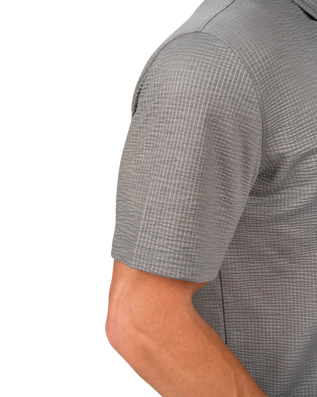 Men's Charcoal Grey Textured Interlock Golf or Business Polo | Black ...