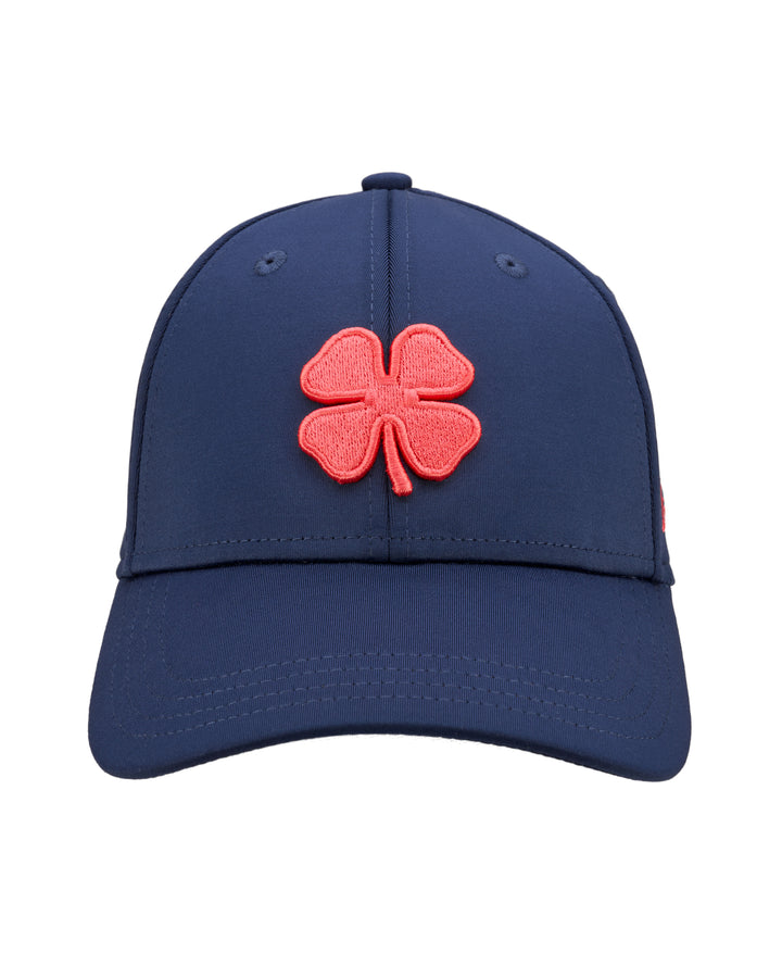 Unisex Navy Blue Fitted Hat with Bright Pink Clover Icon | Black Clover ...