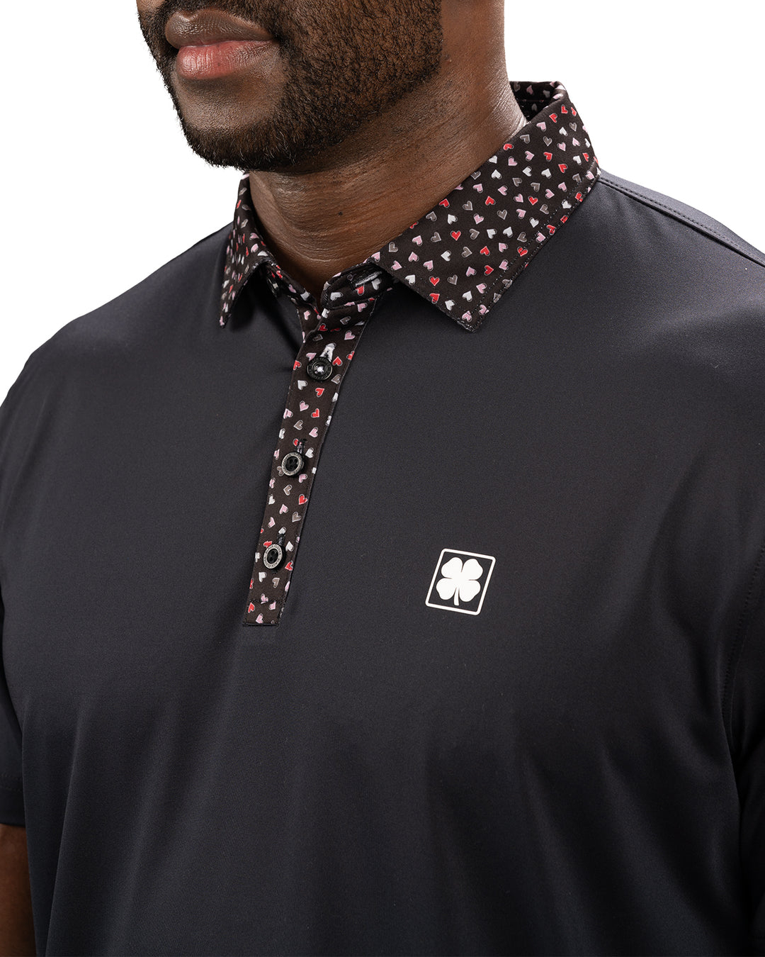 Black and Red Men's Valentine Polo | Black Clover Apparel