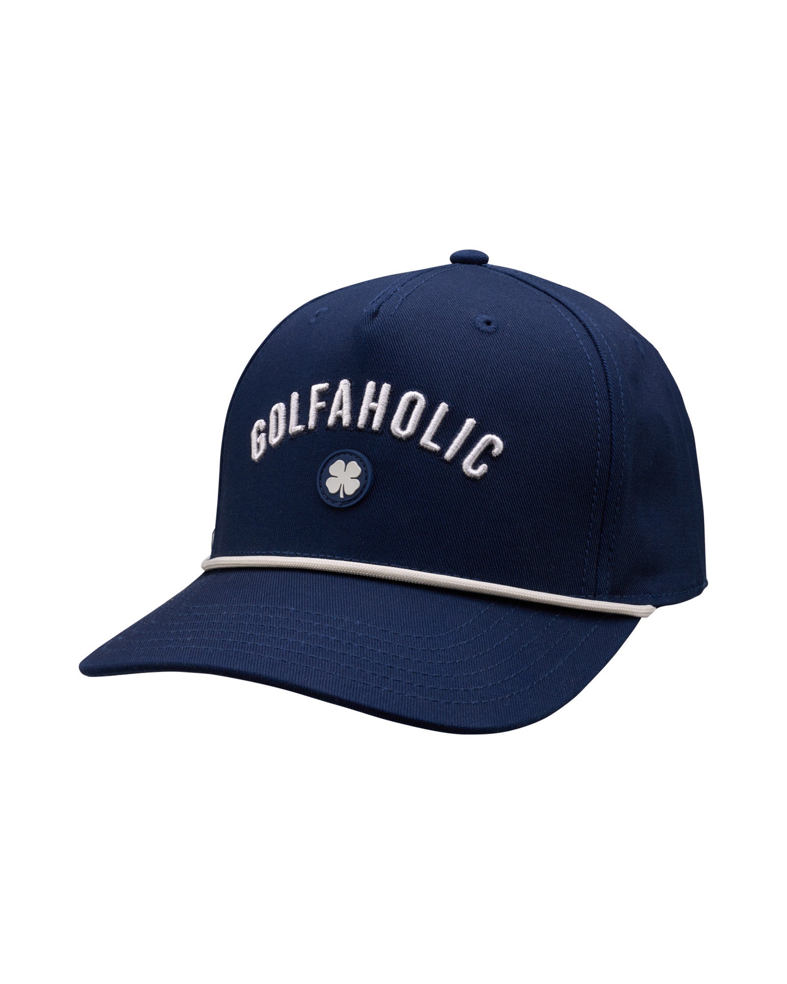 Vintage Blue Golf Snapback Hat with White Clover | Black Clover