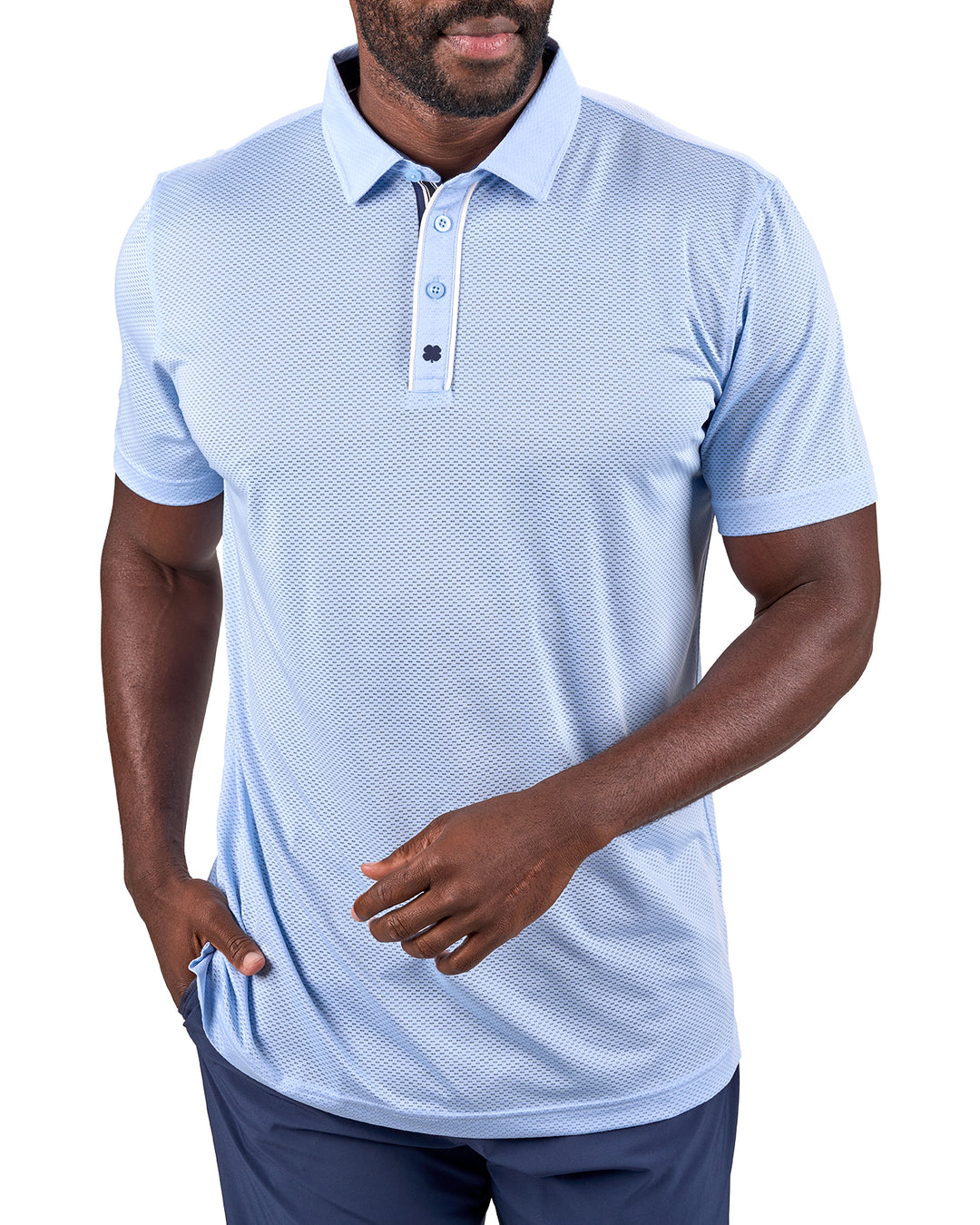 Breathable Men's Light Blue Golf Polo for Classic Style – Black Clover