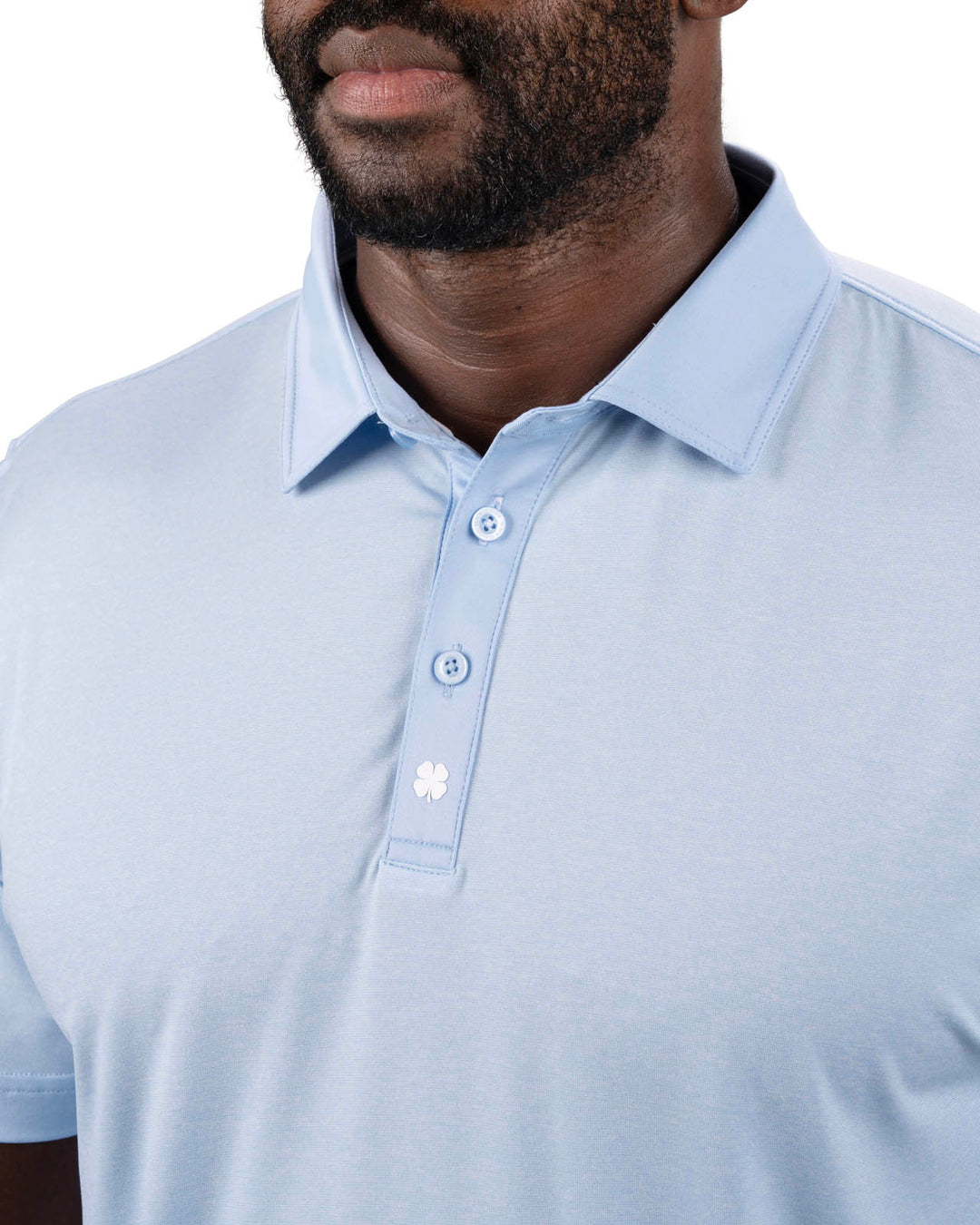 Classic Men's Light Blue Golf Polo with Cooling & Breathability – Black ...