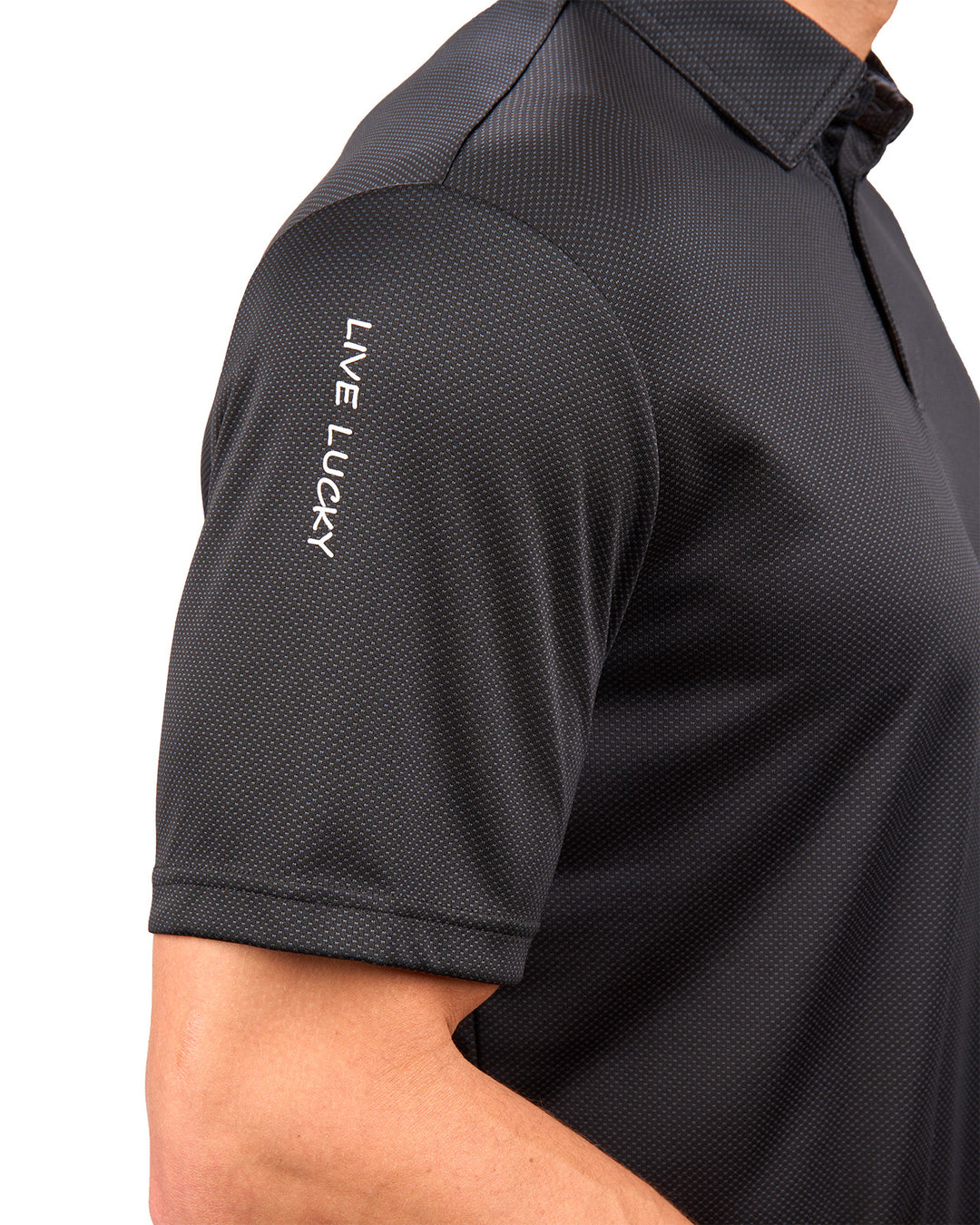 Performance Men's Black Golf Polo | Tom Luck by Black Clover